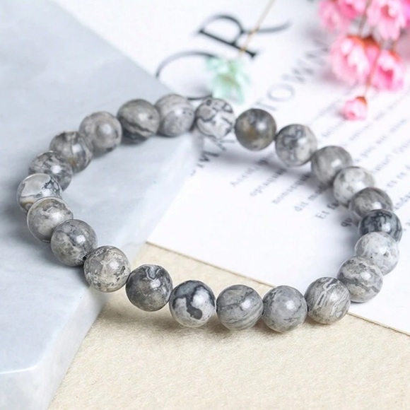 Hand Crafted | Jewelry | New Map Stone Jasper 8mm Healing Gemstone ...